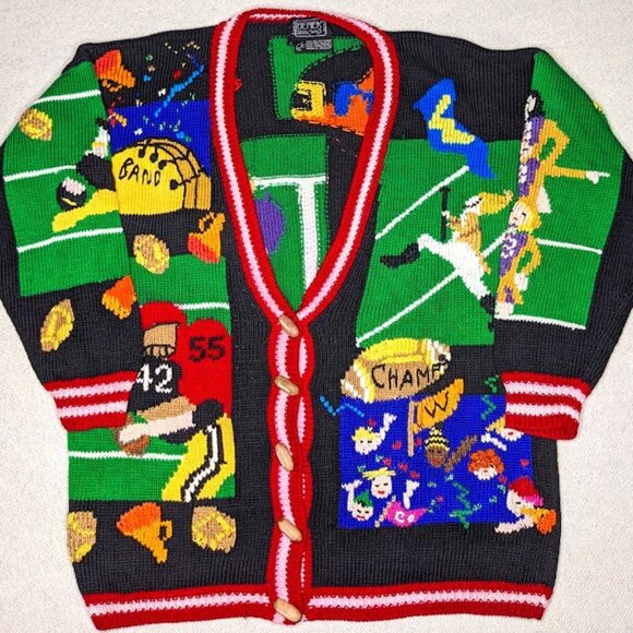 berek | Sweaters | 992 Vintage Berek Football Cardigan Womens L Hand ...